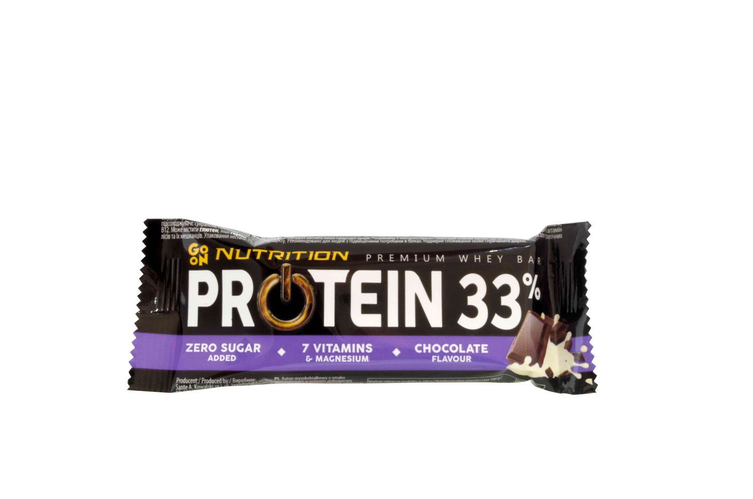 Батончик протеїновий GoOn Nutrition Protein Bar Chocolate 33% l 50g ...